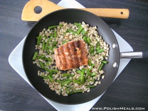 Salmon with Hulled Barley Recipe | Polish Meals & Cooking