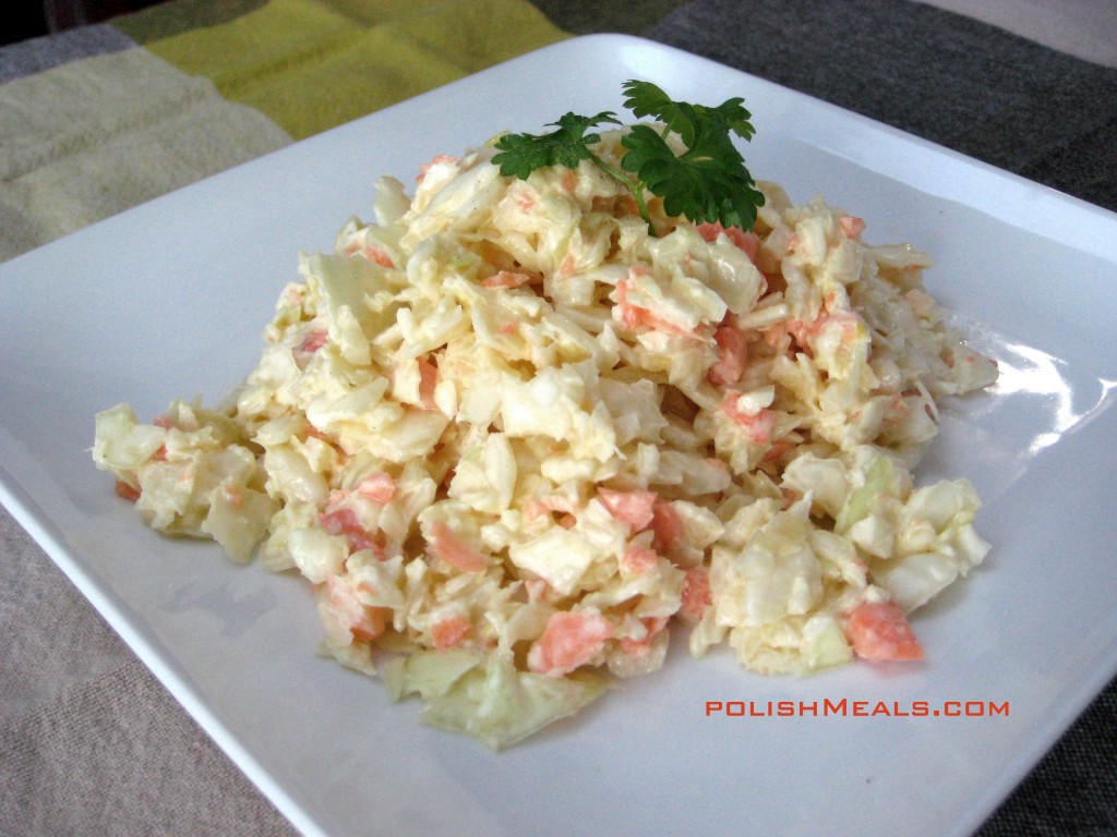 White Cabbage Surowka Salad Recipe (Coleslaw) | Polish Meals & Cooking