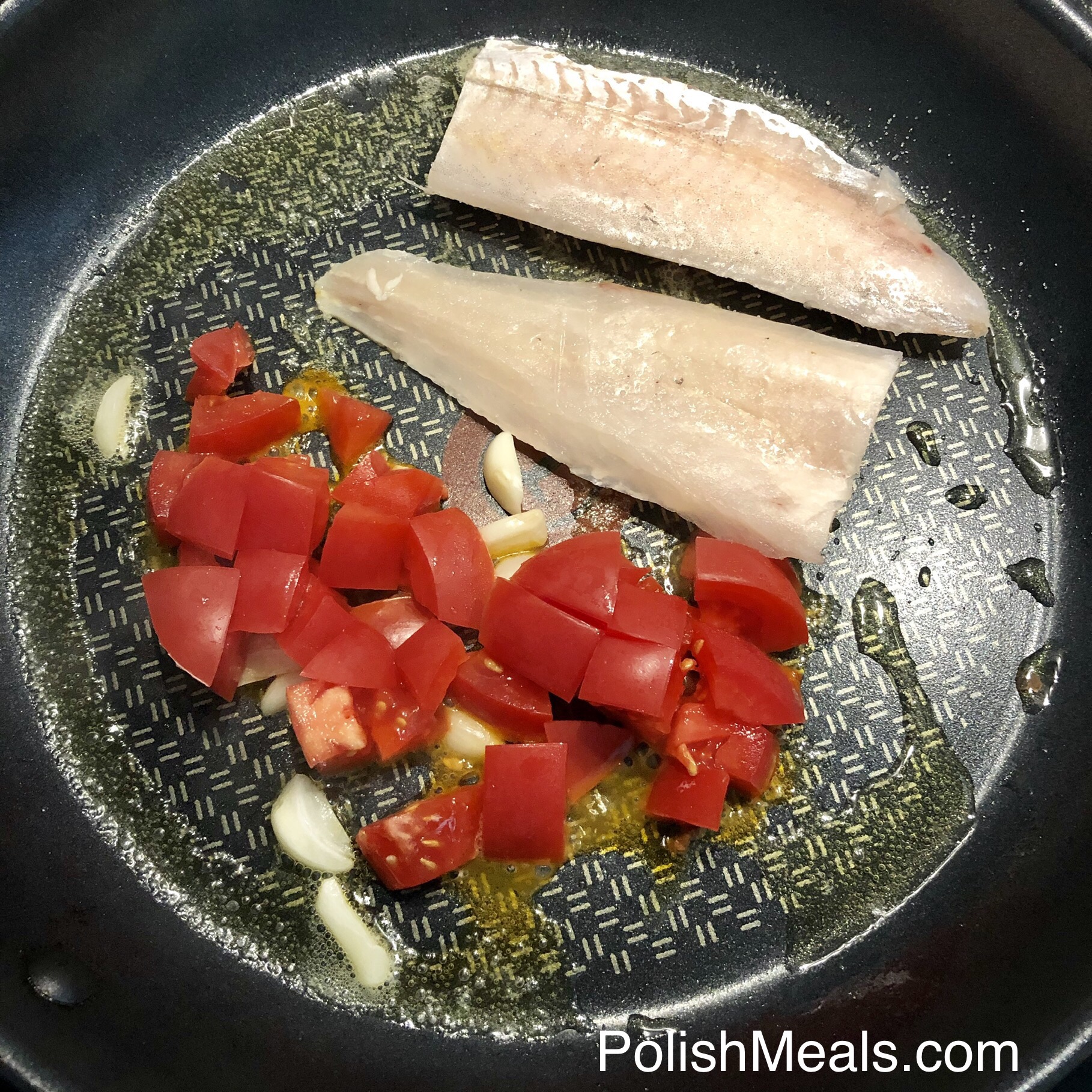 Garlic & Tomato Hake Fish Recipe | Polish Meals & Cooking
